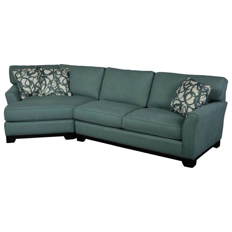 Jonathan Louis Choices - Libra 421F-84L+25R-Teal Transitional 2-Piece Cuddler Sectional with ...
